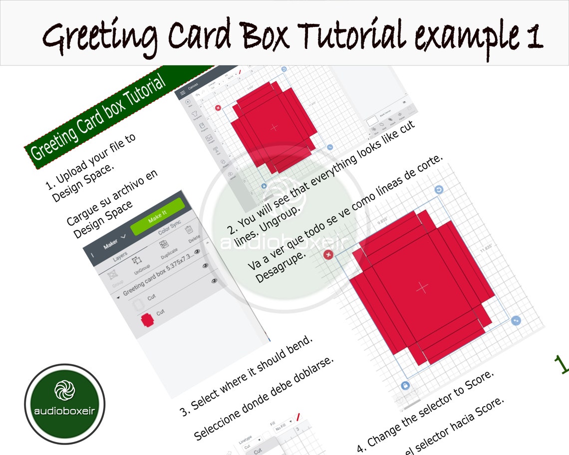 Template of Box for Greeting Card With Window - Etsy
