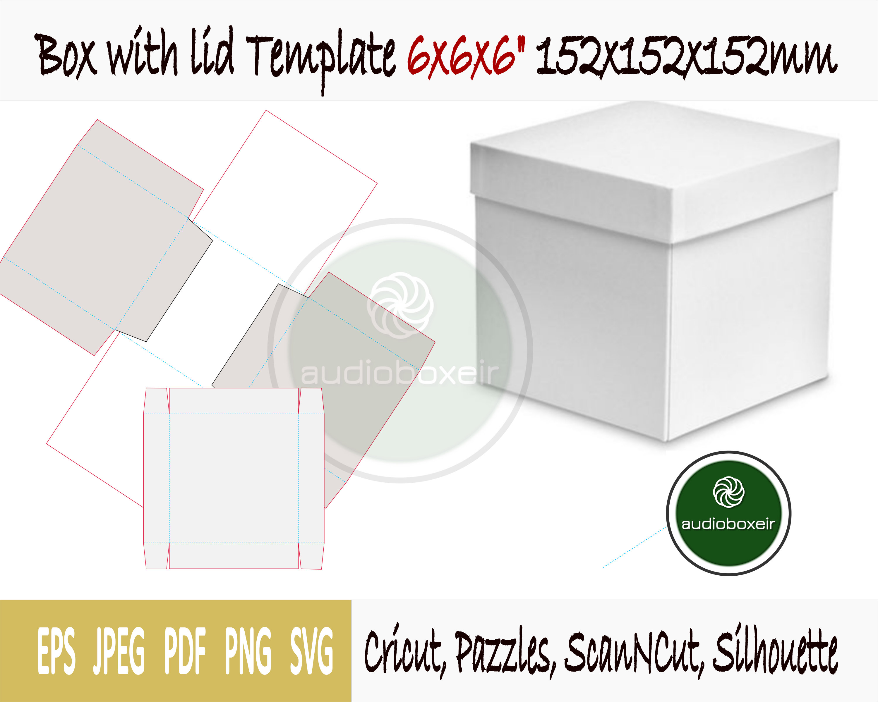 Square Box Template With Lid