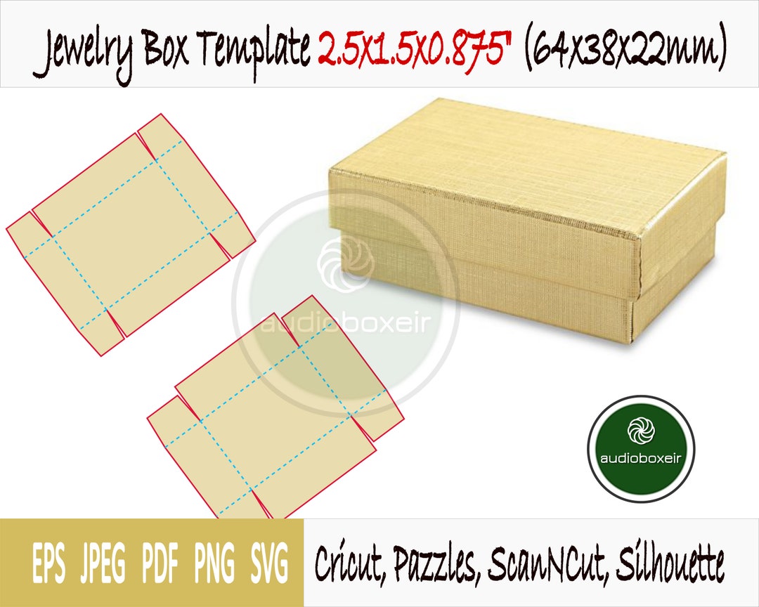 Template of Box for Jewelry 2.5x1.5x0.875 - Etsy