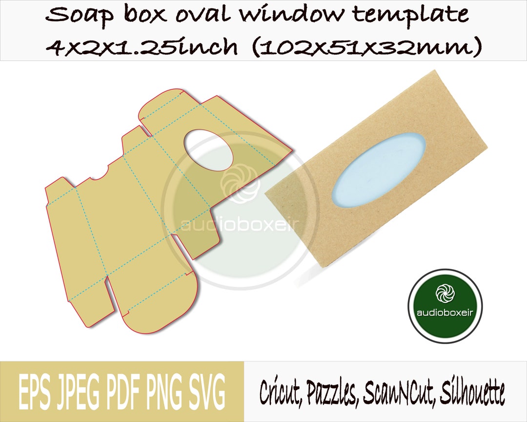 Template of Soap Box With Oval Window (4"x2"x1.25") - Etsy