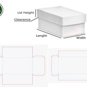 Template of Box With Lid 8x8x6 - Etsy