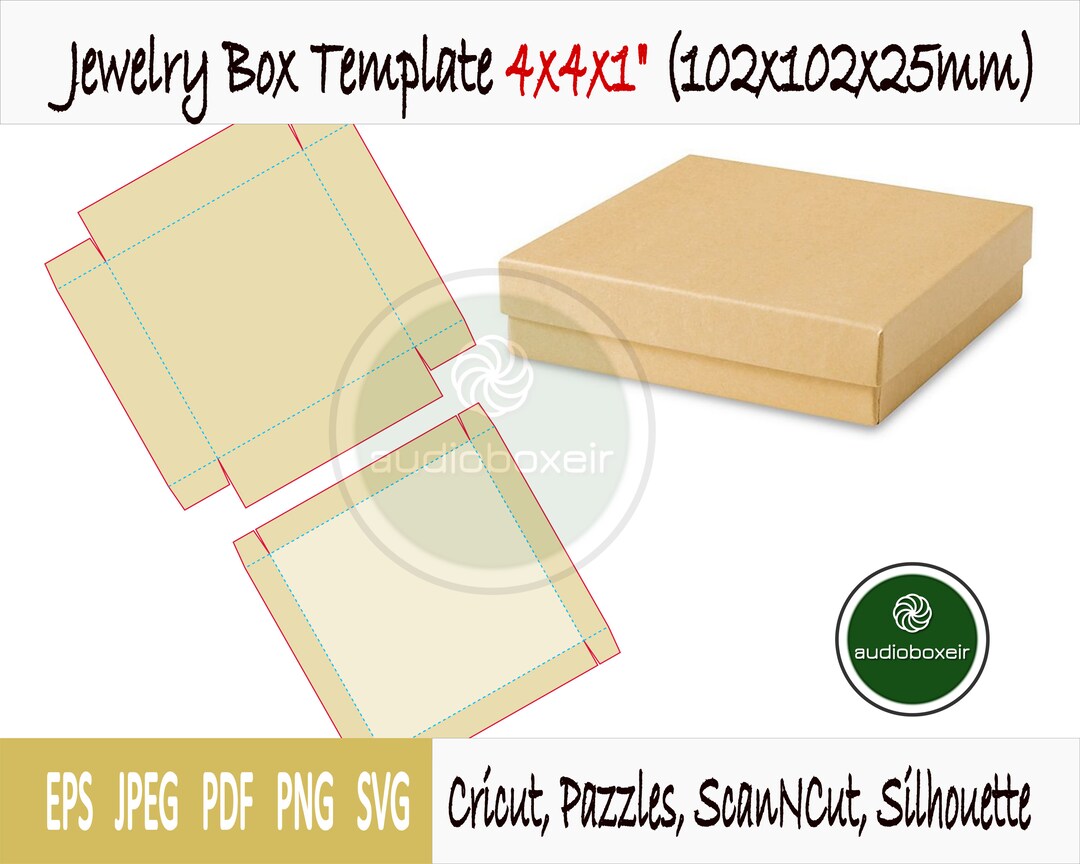 Template of Box for Jewelry (4"x4"x1") - Etsy