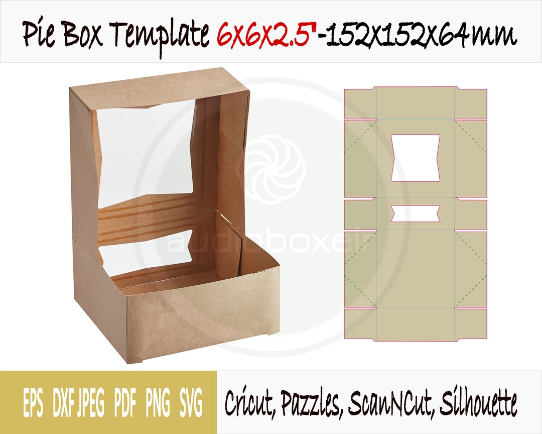 Template of Box for Pie 6x6x2.5 - Etsy