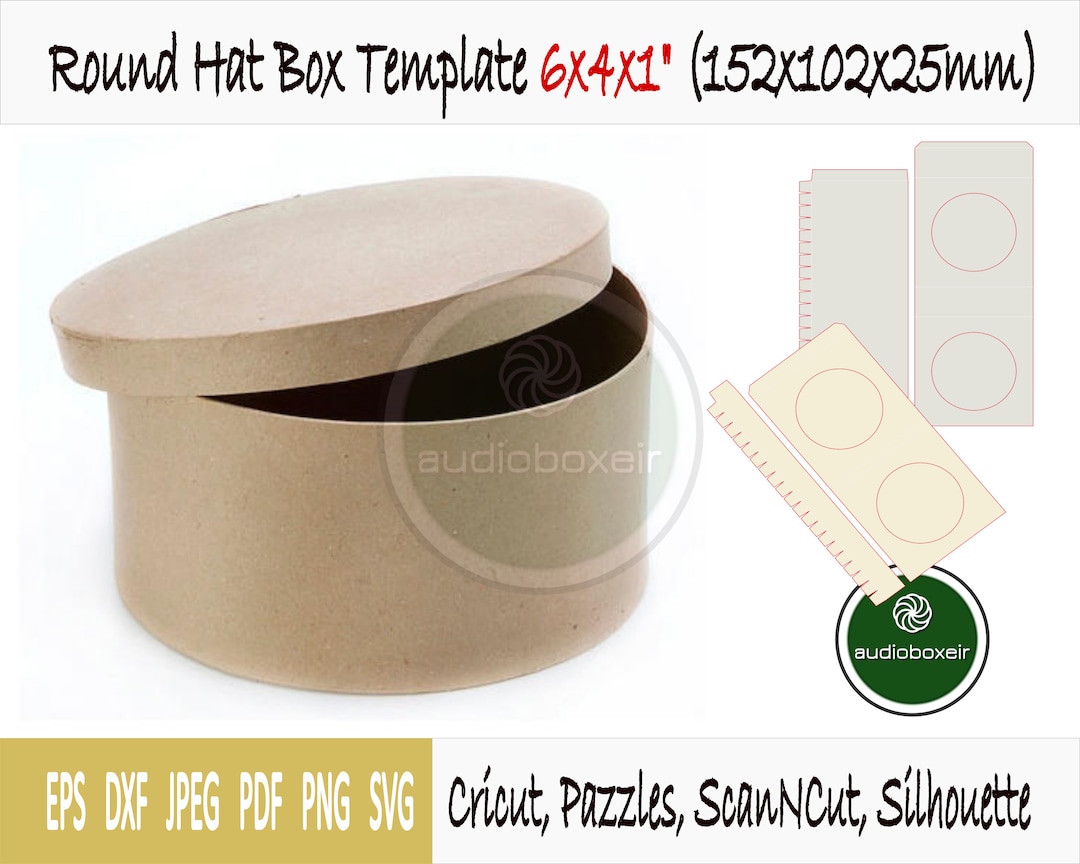 Template of Box for Round Hat (6