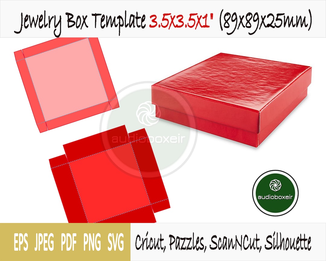 Template of Box for Jewelry (3.5"x3.5"x1") - Etsy