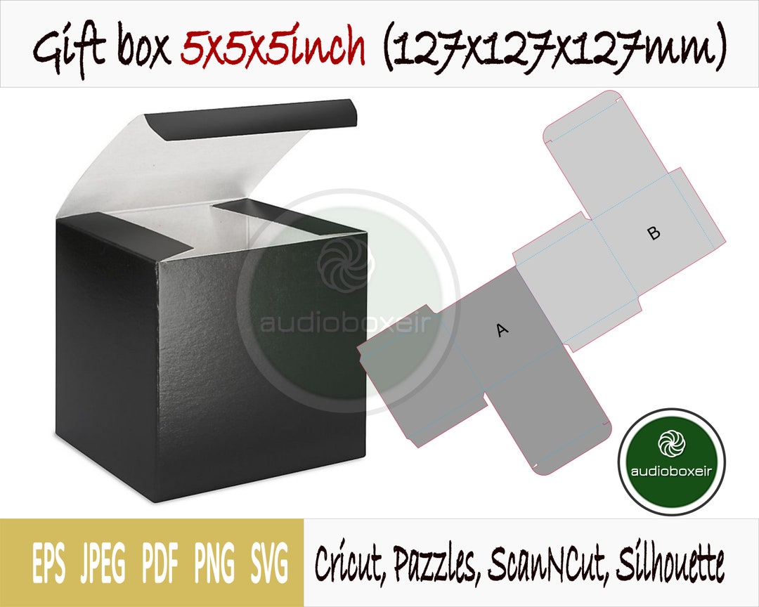 Template of Box for Gift 5x5x5 - Etsy