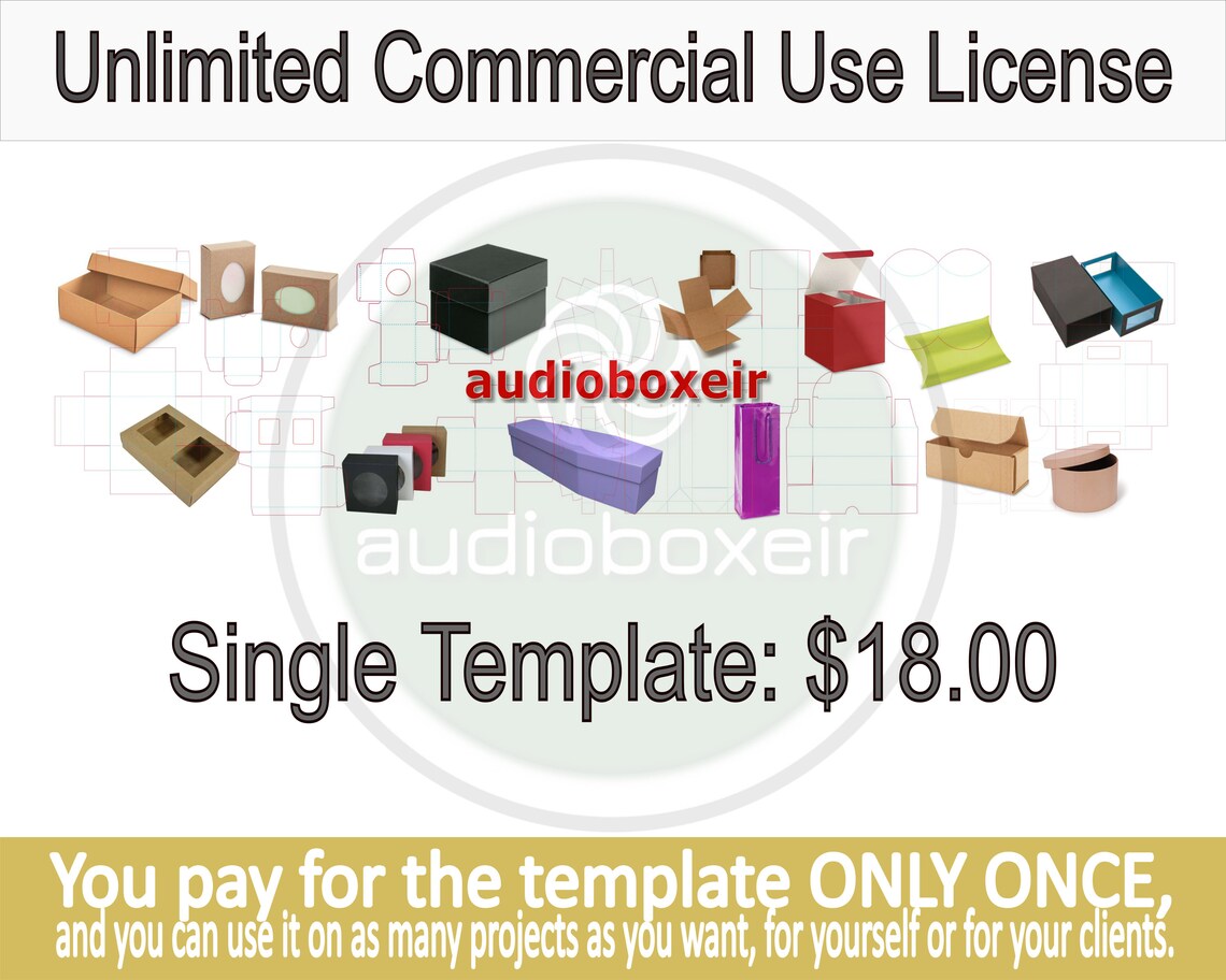 Single Template Commercial Use License for Box Templates Does - Etsy