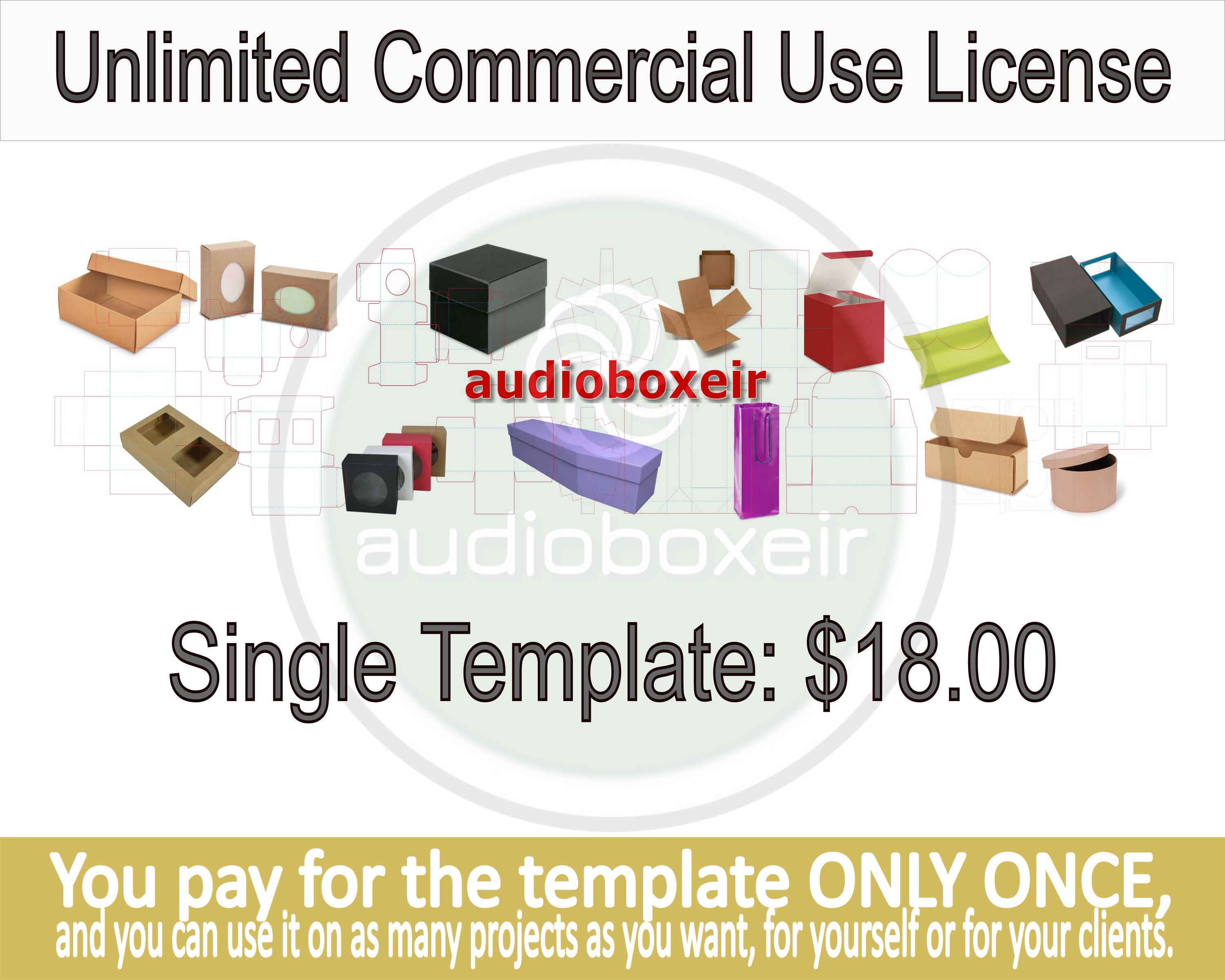 Single Template Commercial Use License for Box Templates Does | Etsy