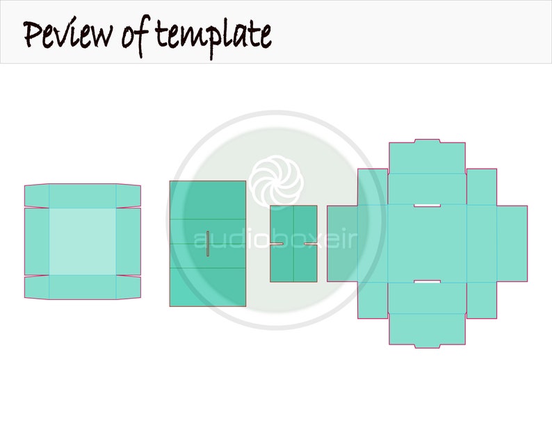 Template of Box for Chocolate With 4 Section Insert (3.25"x3.25"x1.25 ...