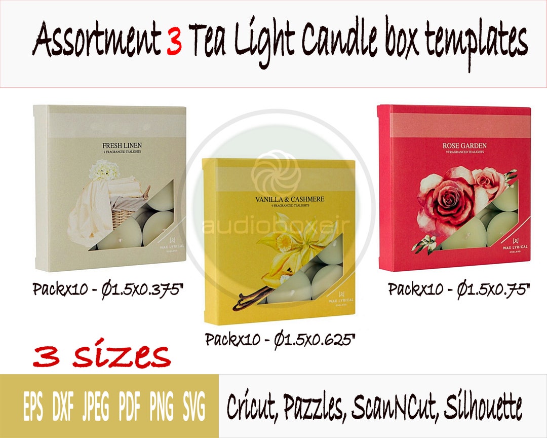Templates of Box for Tea Light Candle - Holds 9 Candles - 3 Sizes - Etsy