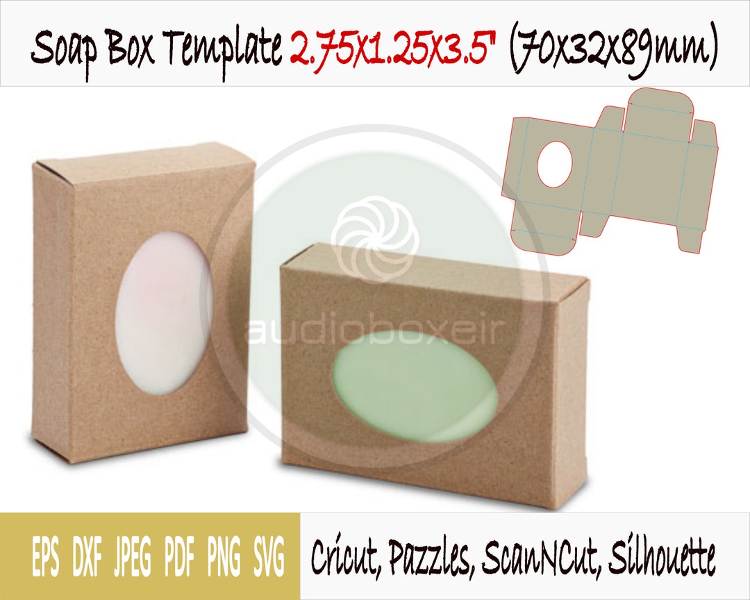 Template of Soap Box With Oval Window (2.75"x1.25"x3.5") - Etsy