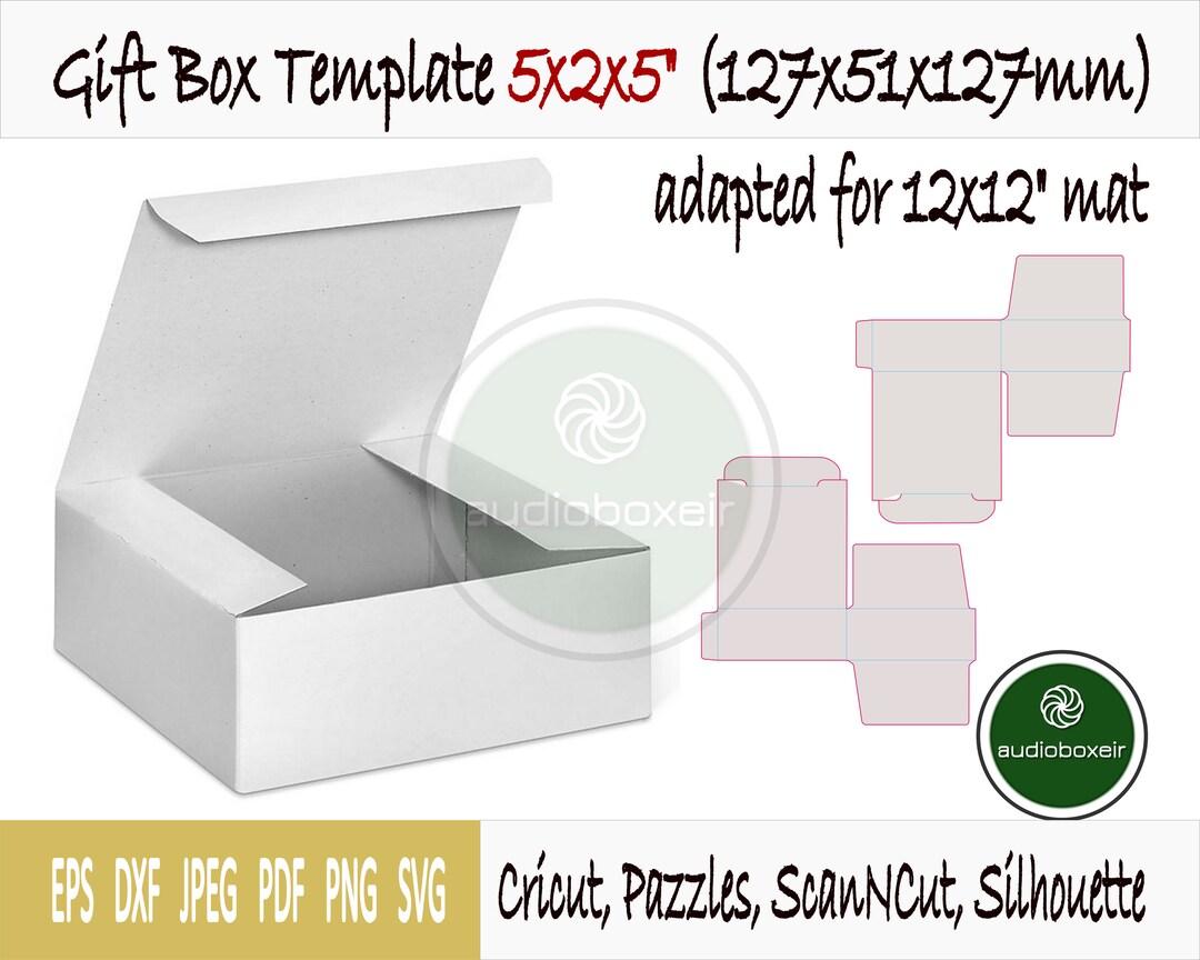 Template of Box for Gift 5x2x5 - Etsy