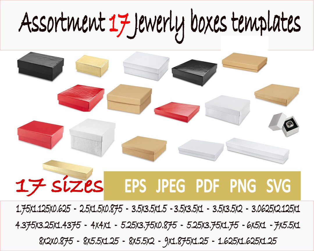 Templates of Box for Jewelry - 17 Sizes - Etsy