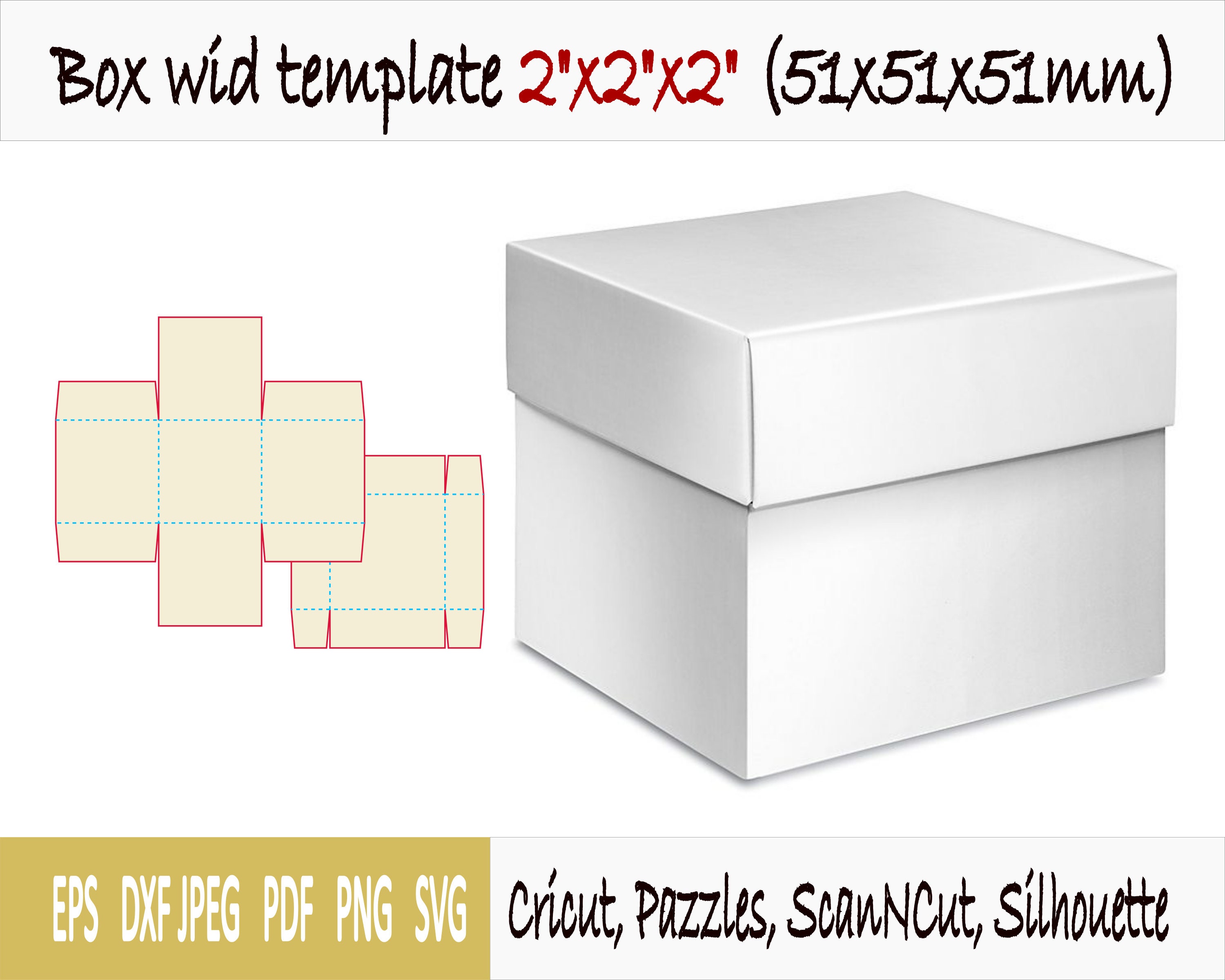 Rectangle Box With Lid Template
