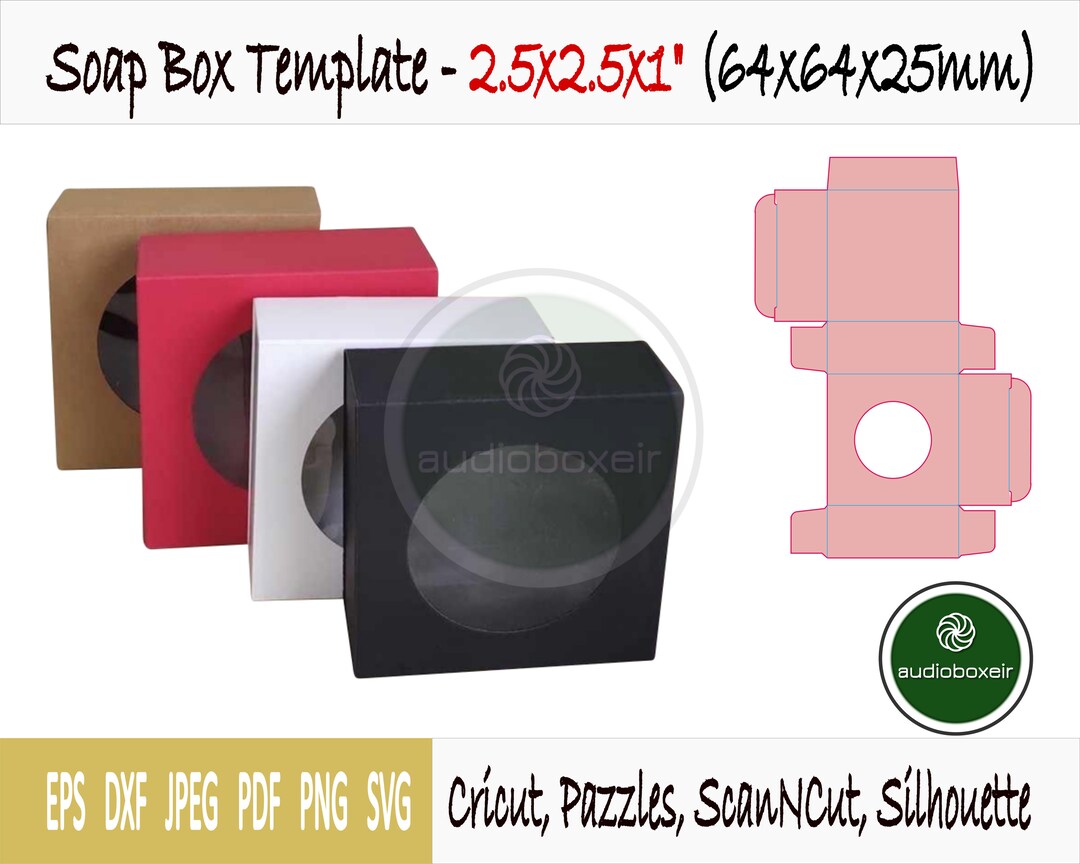 Template of Soap Box With Round Window (2.5"x2.5"x1") - Etsy