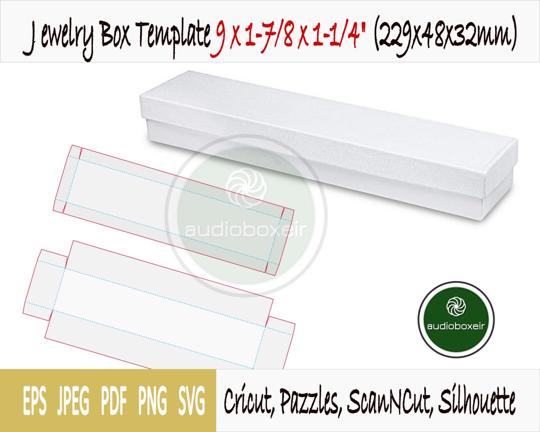 Template of Box for Jewelry (9x1.875x1.25") - Etsy