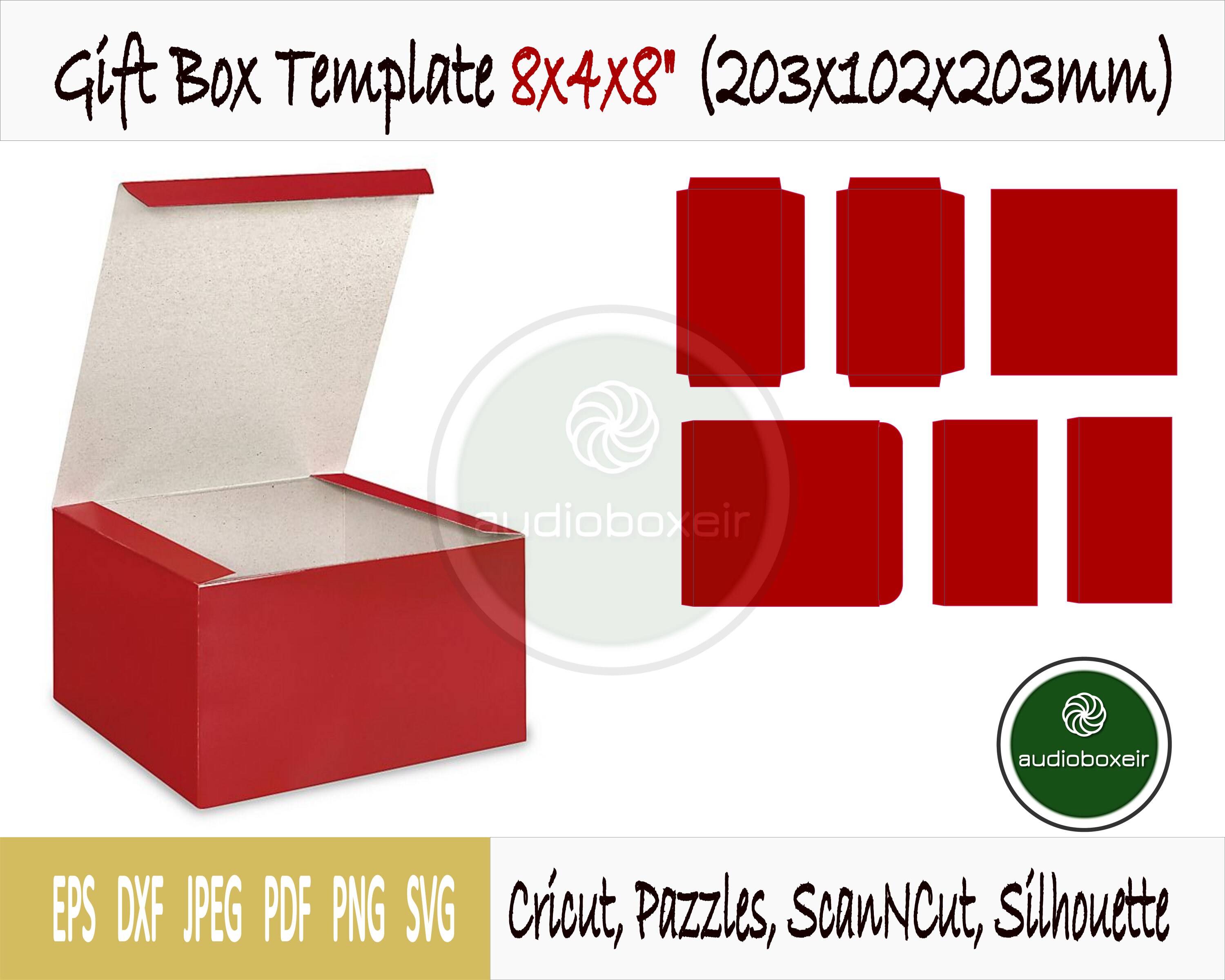 Template of Box for Gift 8x4x8 - Etsy