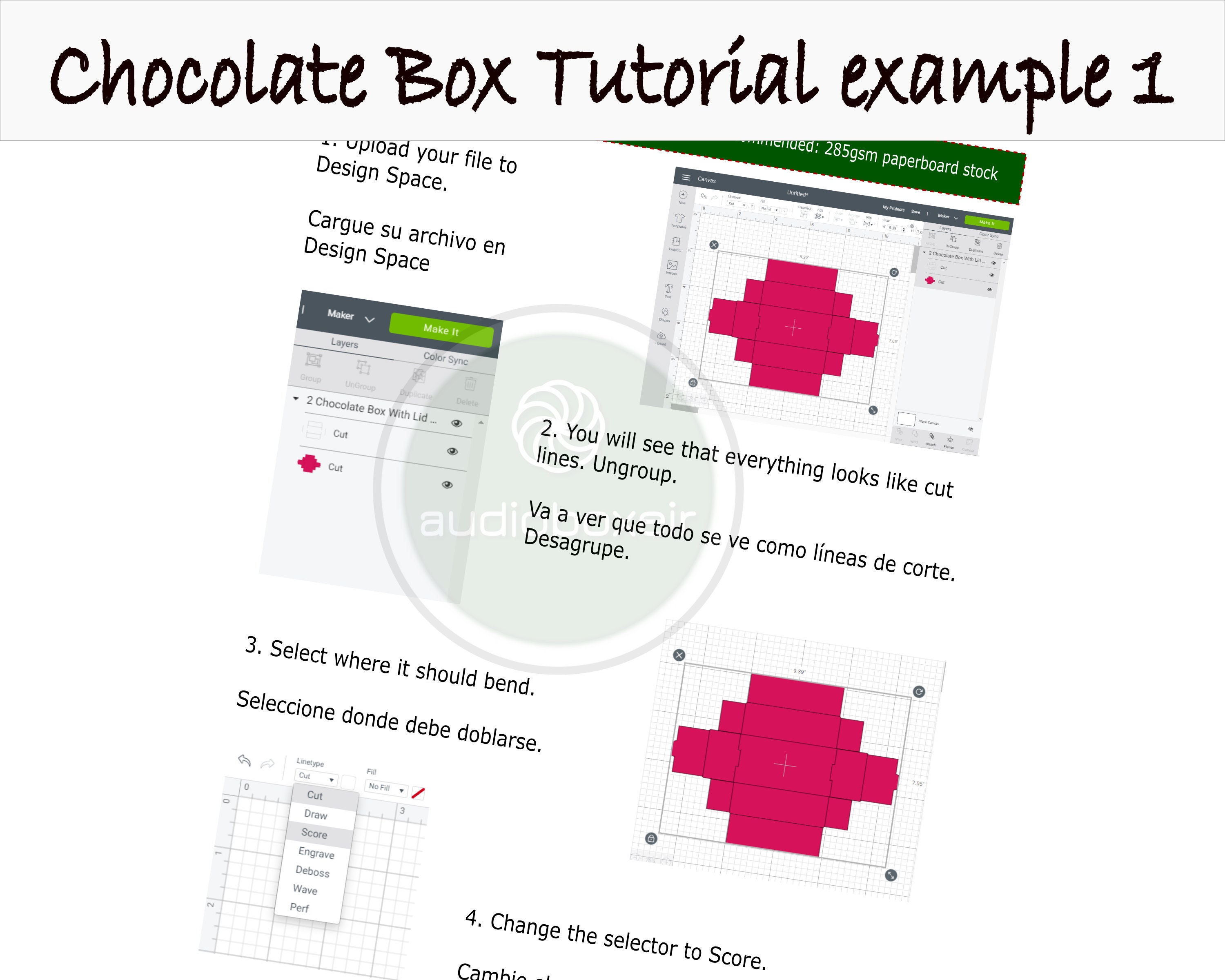 Template of Box for Chocolate With Sleeve and 8 Section Insert (6.5"x3 ...