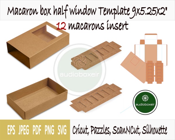 Long Box for Macarons Template 5 Files - Etsy Canada