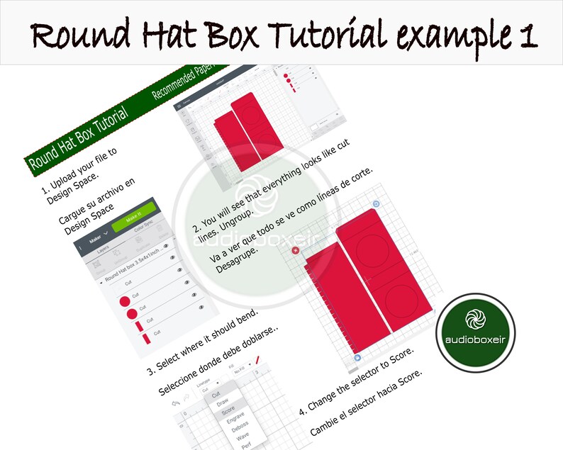 Template of Box for Round Hat (3.5"x4"x1") - Etsy
