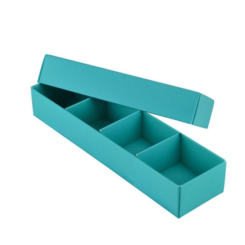 Template of Box for Chocolate With 4 Section Insert (7.5"x2"x1.25") - Etsy