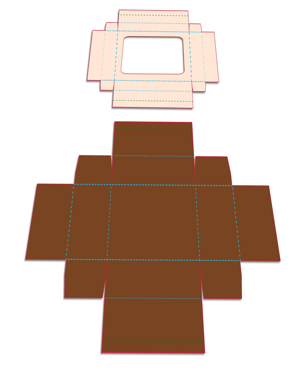 Template of Box for Cookie With Square Window (4x4x1.75") - Etsy