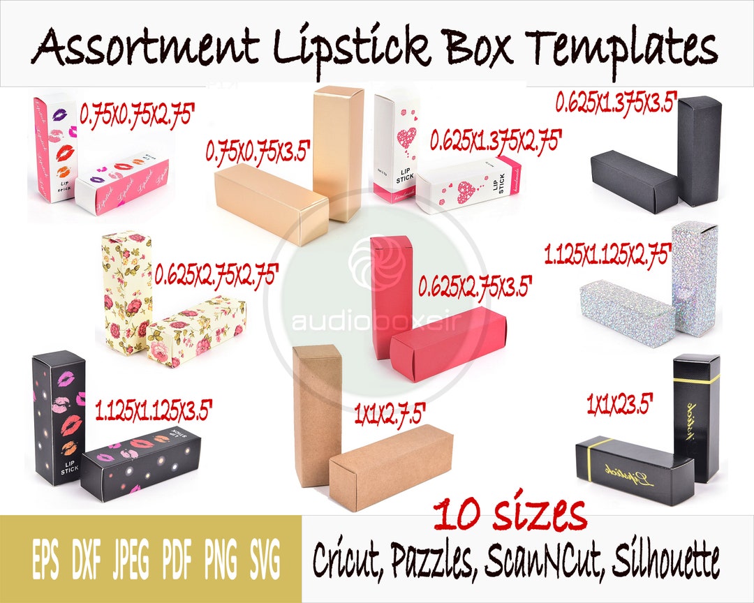 Templates of Box for Lipstick - 10 Sizes - Etsy