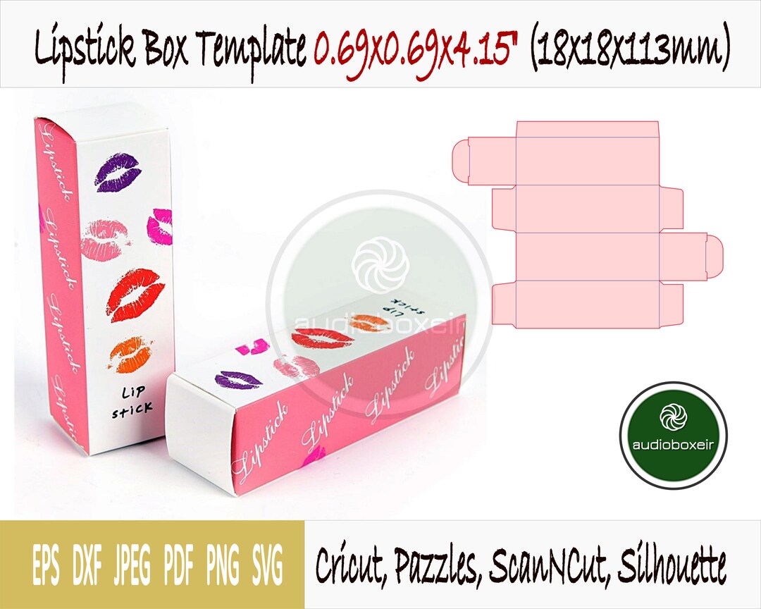 Template of Box for Lipstick (0.69"x0.69"x4.15") - Etsy