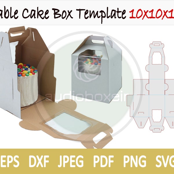 Cake Box Svg - Etsy