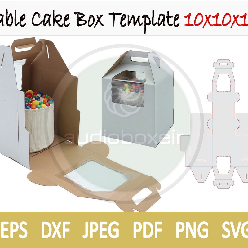 Cake Box Svg - Etsy