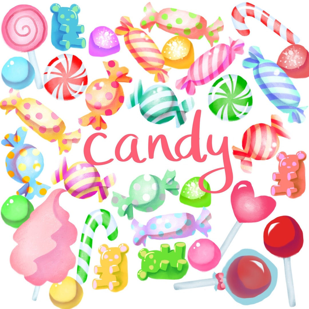 Watercolor Candy Clipart | Candies, Lollipop, Candy Clipart, Sweets ...