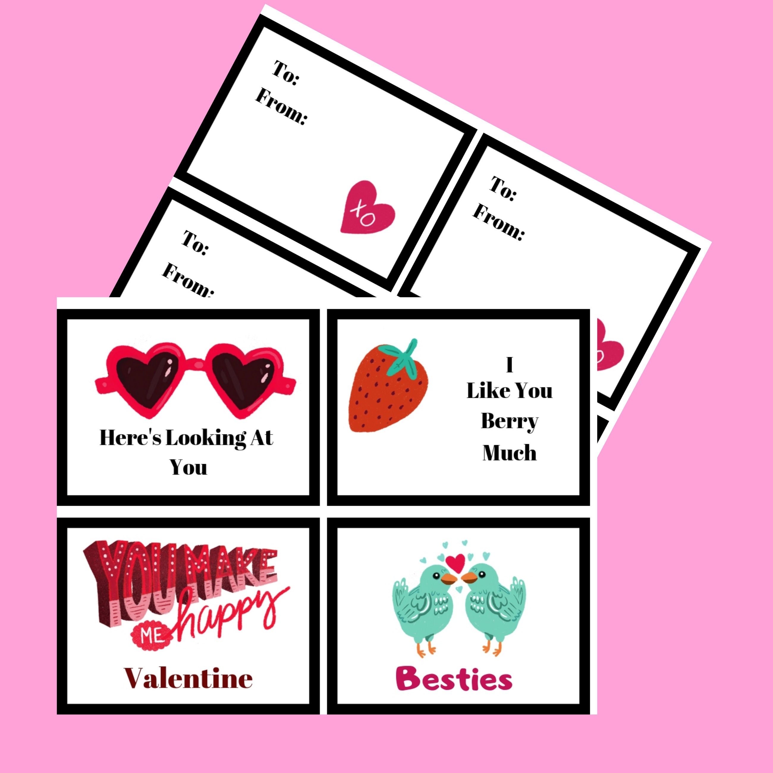 Print at Home Classroom Valentines Cards - Etsy