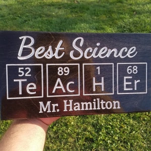 Teacher Name Sign, Science Teacher Sign, Gift for Teacher, Science ...