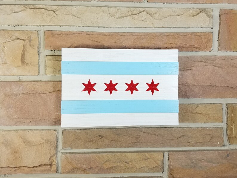 Chicago Flag Chicago Wall Art Chicago Decor Chicago Gift - Etsy