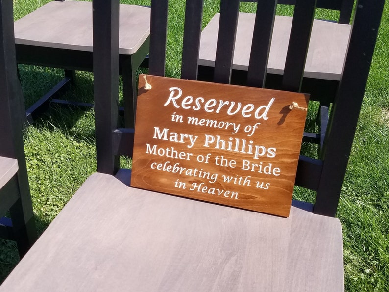 Reserved Sign Wedding Wedding Memorial Sign In Loving Memory | Etsy