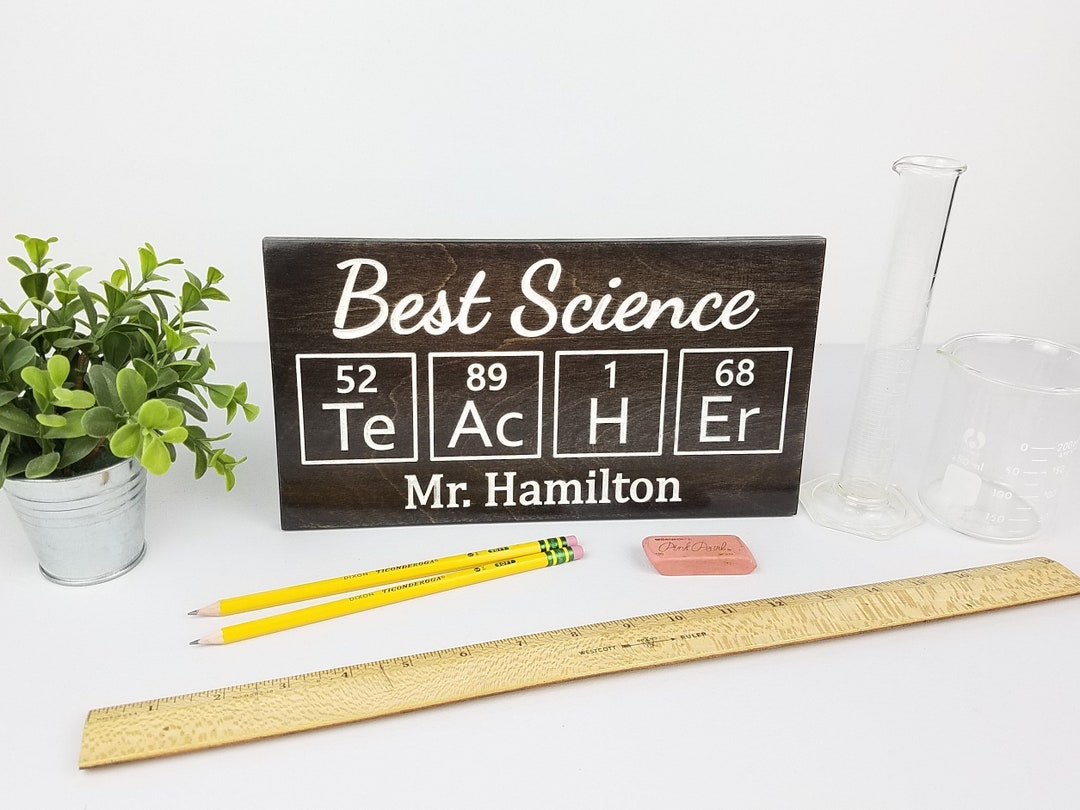 Teacher Name Sign, Science Teacher Sign, Gift for Teacher, Science ...