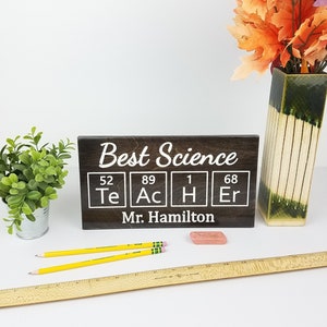 Teacher Name Sign, Science Teacher Sign, Gift for Teacher, Science ...