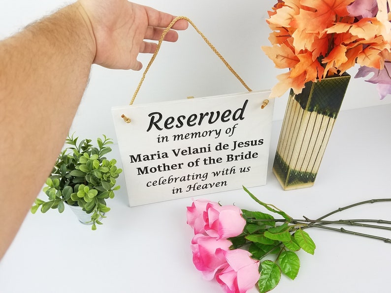 Reserved Sign Wedding Wedding Memorial Sign in Loving Memory - Etsy