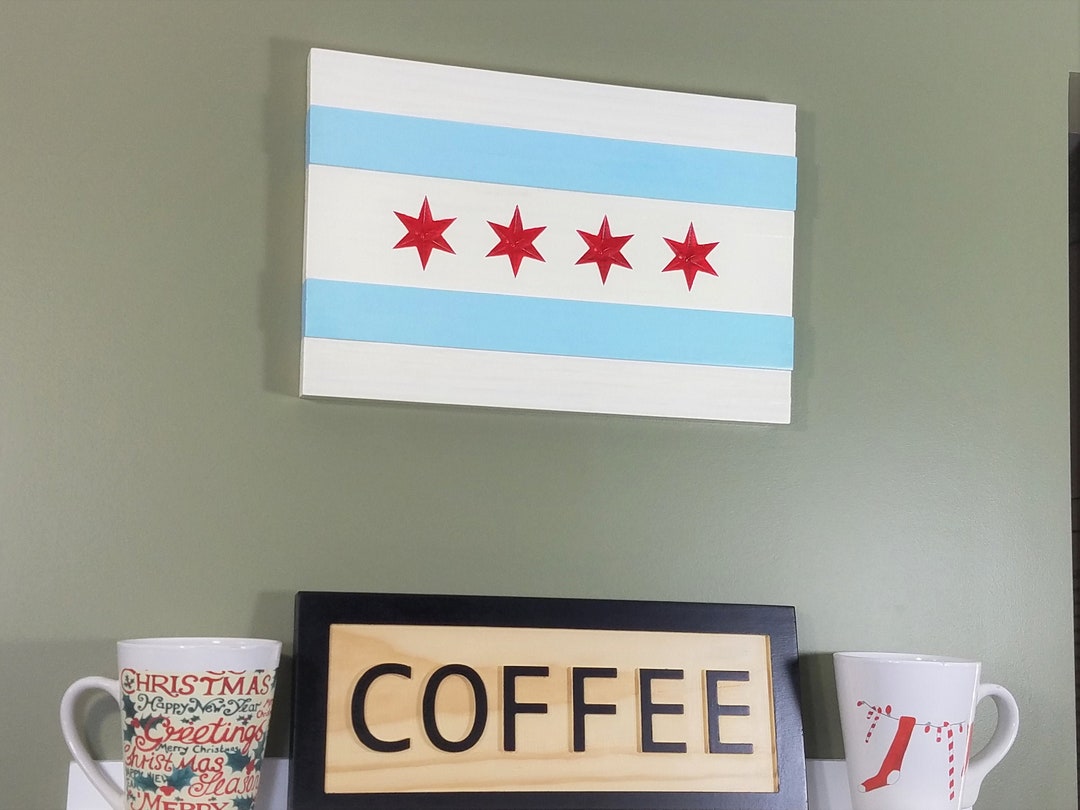 Chicago Flag, Chicago Wall Art, Chicago Decor, Chicago Gift, Chicago ...