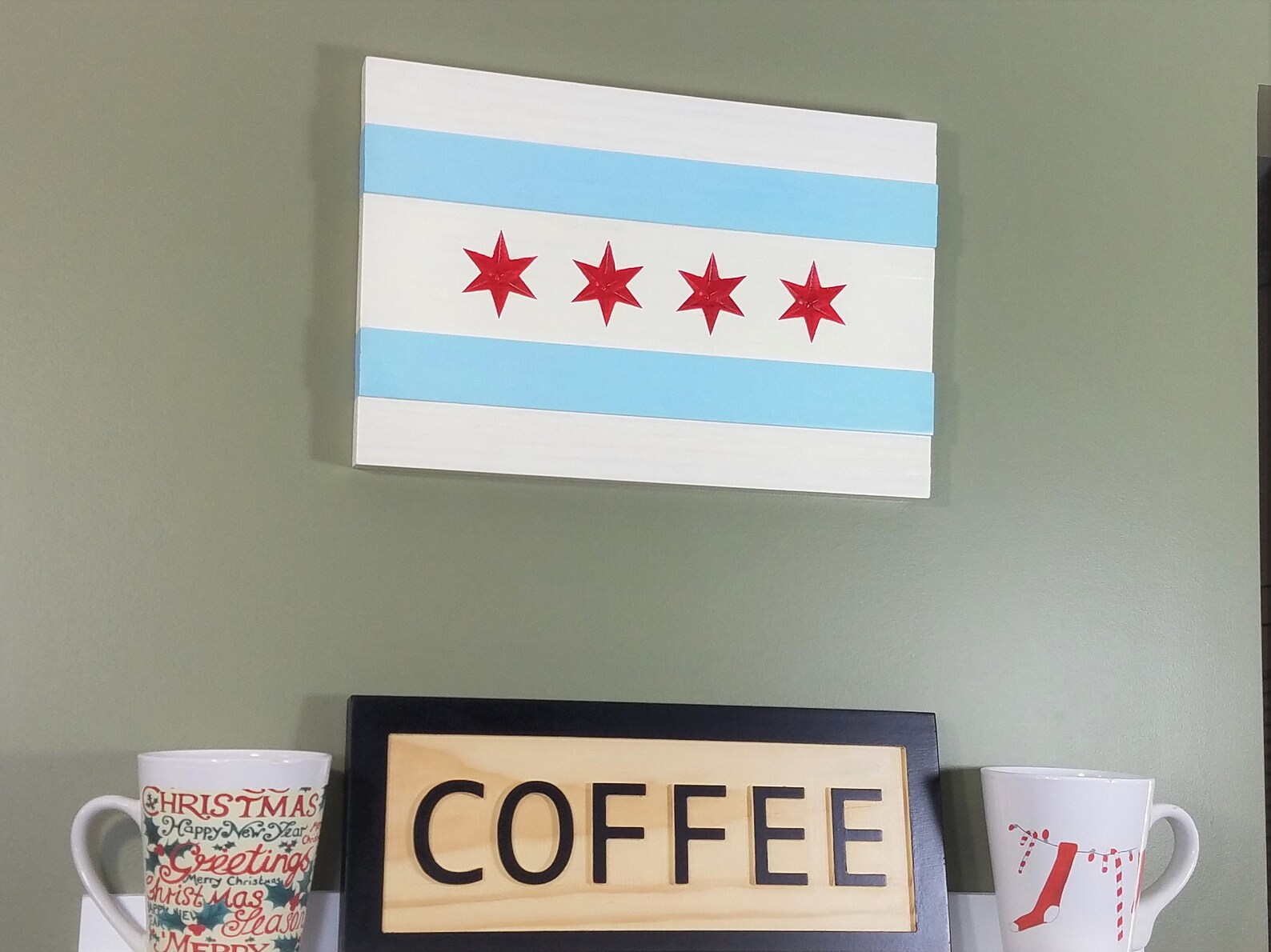 Chicago Flag Chicago Wall Art Chicago Decor Chicago Gift - Etsy