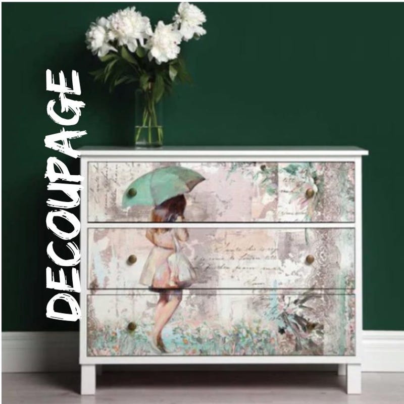 Decoupage, Rain - Etsy