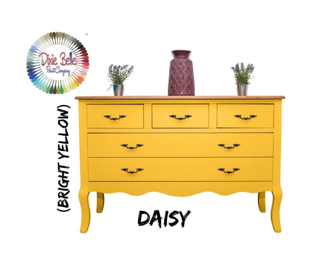 Dixie Belle - Yellow Chalk Mineral Paint - DAISY - Bright Yellow - Etsy