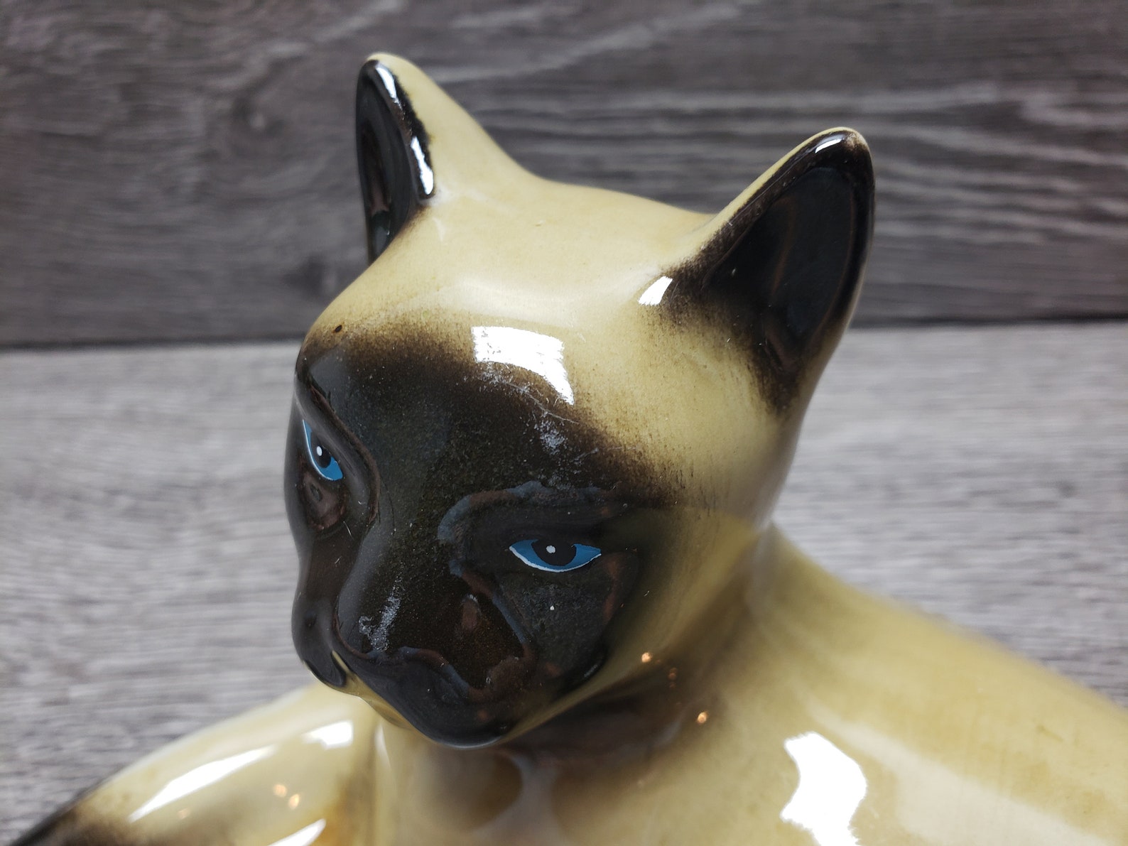 Vintage Ceramic Siamese Cat/Custom Hand Painted/Brazilian | Etsy