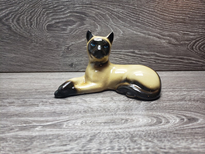Vintage Ceramic Siamese Cat/custom Hand Painted/brazilian | Etsy