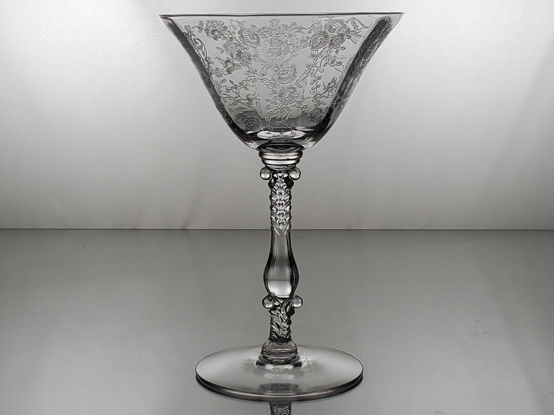 Rare Vintage Cambridge Rose Point Tall Sherbert Glass/mid Century ...