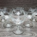 Set of 6/mid Century Modern/libbey Wheat Champagne/low Sherbert Glasses/gray Cut/etched Floral ...