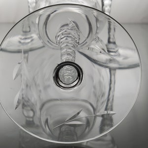 Set of 4/vintage Seneca Water Goblet/floral Cut/vertical Optic/lead ...