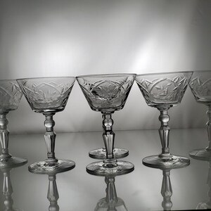 Set of 6/vintage Rock Sharpe Luxury Champagne/tall Sherbert Glasses/mid Century/stem 3006/1940s ...