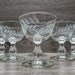 Set of 6/mid Century Modern/libbey Wheat Champagne/low Sherbert Glasses/gray Cut/etched Floral ...