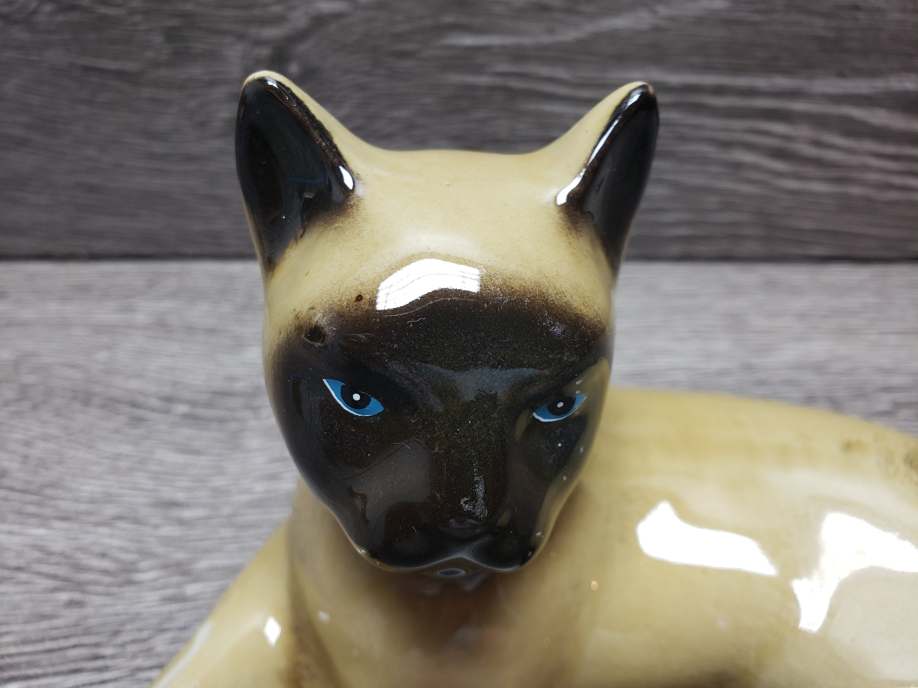 Vintage Ceramic Siamese Cat/Custom Hand Painted/Brazilian | Etsy